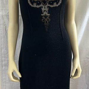 Carole Little | Dresses | Vintage Carole Little Black Knit Beaded ...